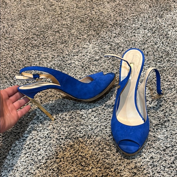 Byblos | Shoes | Byblos Royal Blue Slingback Heels | Poshmark
